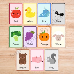 Color Flashcards, Digital Download - Etsy
