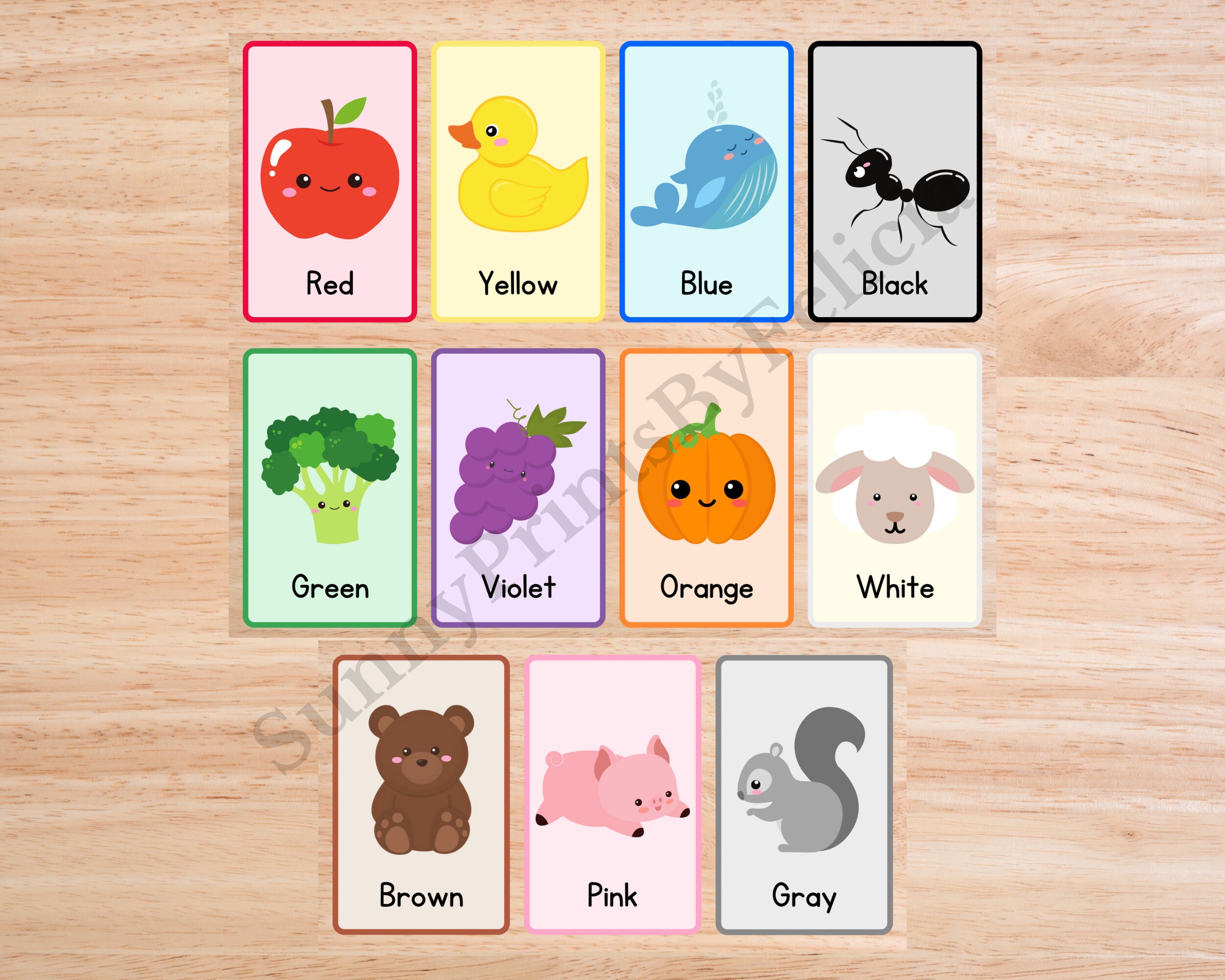 Color Flashcards, Digital Download - Etsy