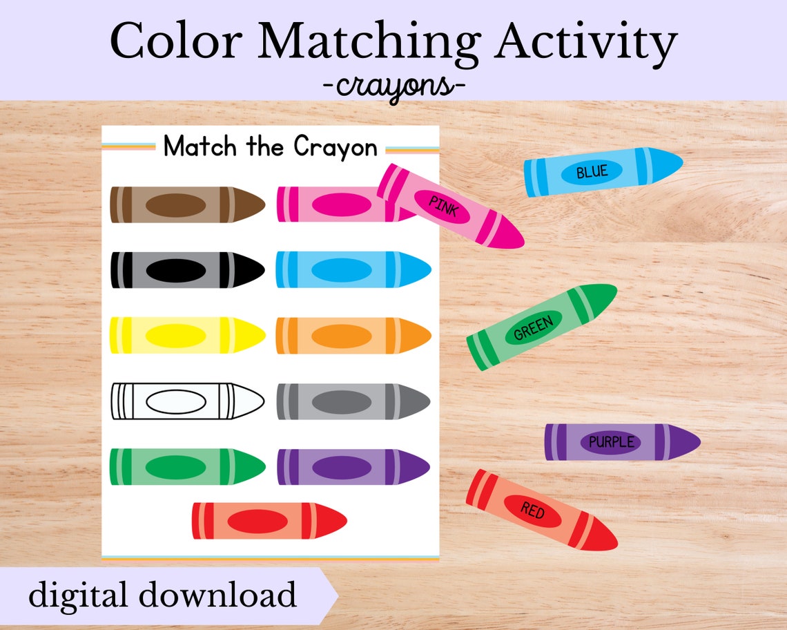 Crayon Color Matching Activity, Digital Download - Etsy