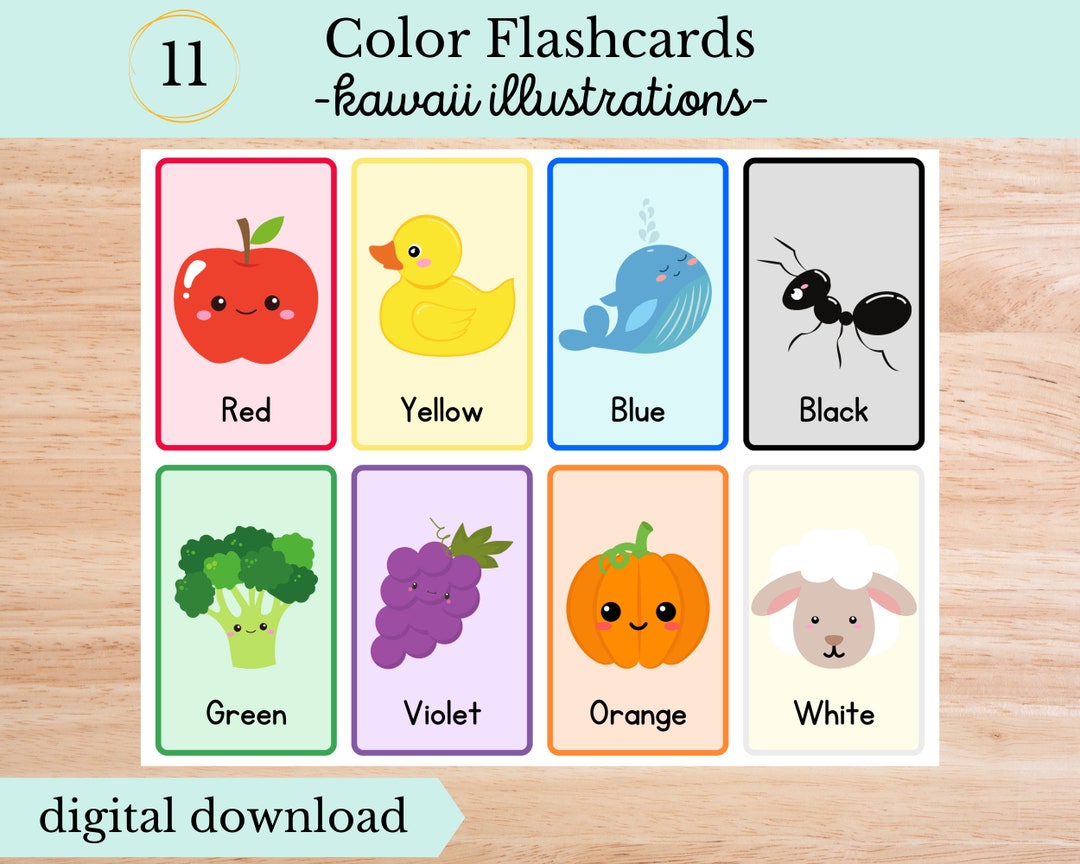 Color Flashcards, Digital Download - Etsy