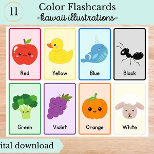 Color Flashcards, Digital Download - Etsy