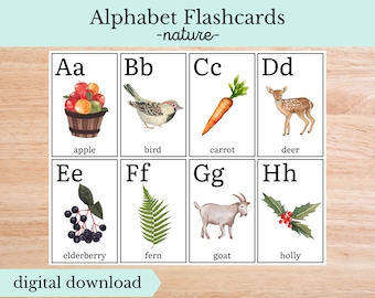 English Alphabet Flashcards landscape - Etsy