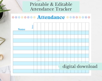 Girl Scout Attendance Tracker, Editable, Digital Download - Etsy