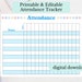 Attendance Tracker, Editable, Digital Download - Etsy
