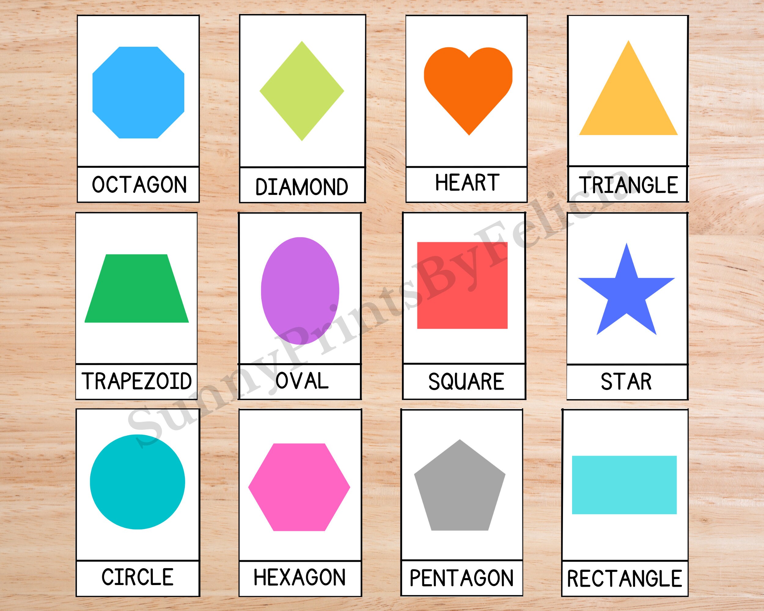 Shape Flashcards, Digital Download - Etsy