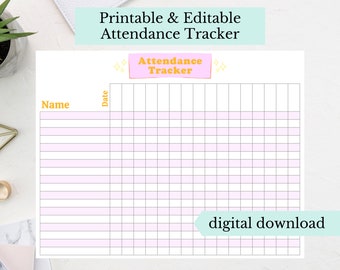 Girl Scout Attendance Tracker, Editable, Digital Download - Etsy
