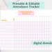 Attendance Tracker, Editable, Digital Download - Etsy