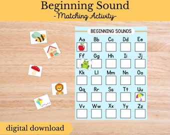 Matching the Beginning Sound With Image Clip Cards Activities, Matching ...