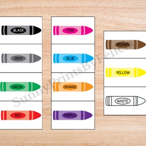 Color Flashcards, Crayons, Digital Download - Etsy