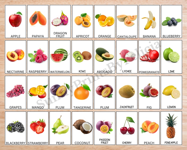 Fruit Flashcards With Photos, Digital Download - Etsy