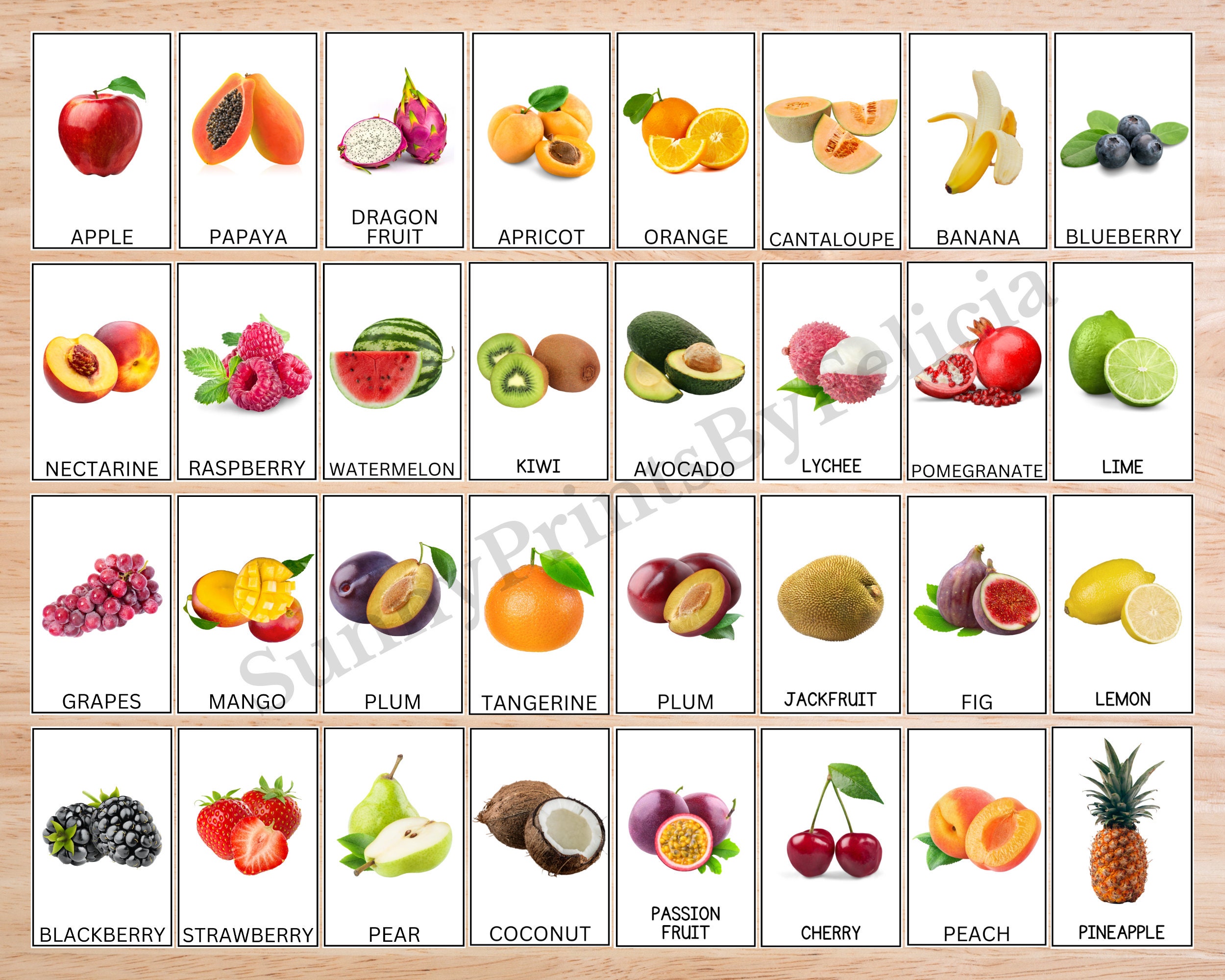 Fruit Flashcards With Photos, Digital Download - Etsy