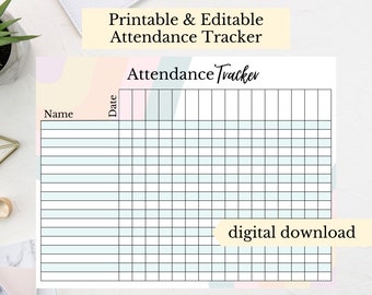 Girl Scout Attendance Tracker, Editable, Digital Download - Etsy