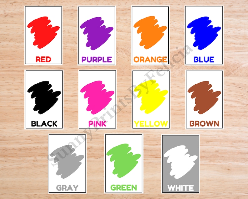 Crayon Flashcards, Digital Download - Etsy