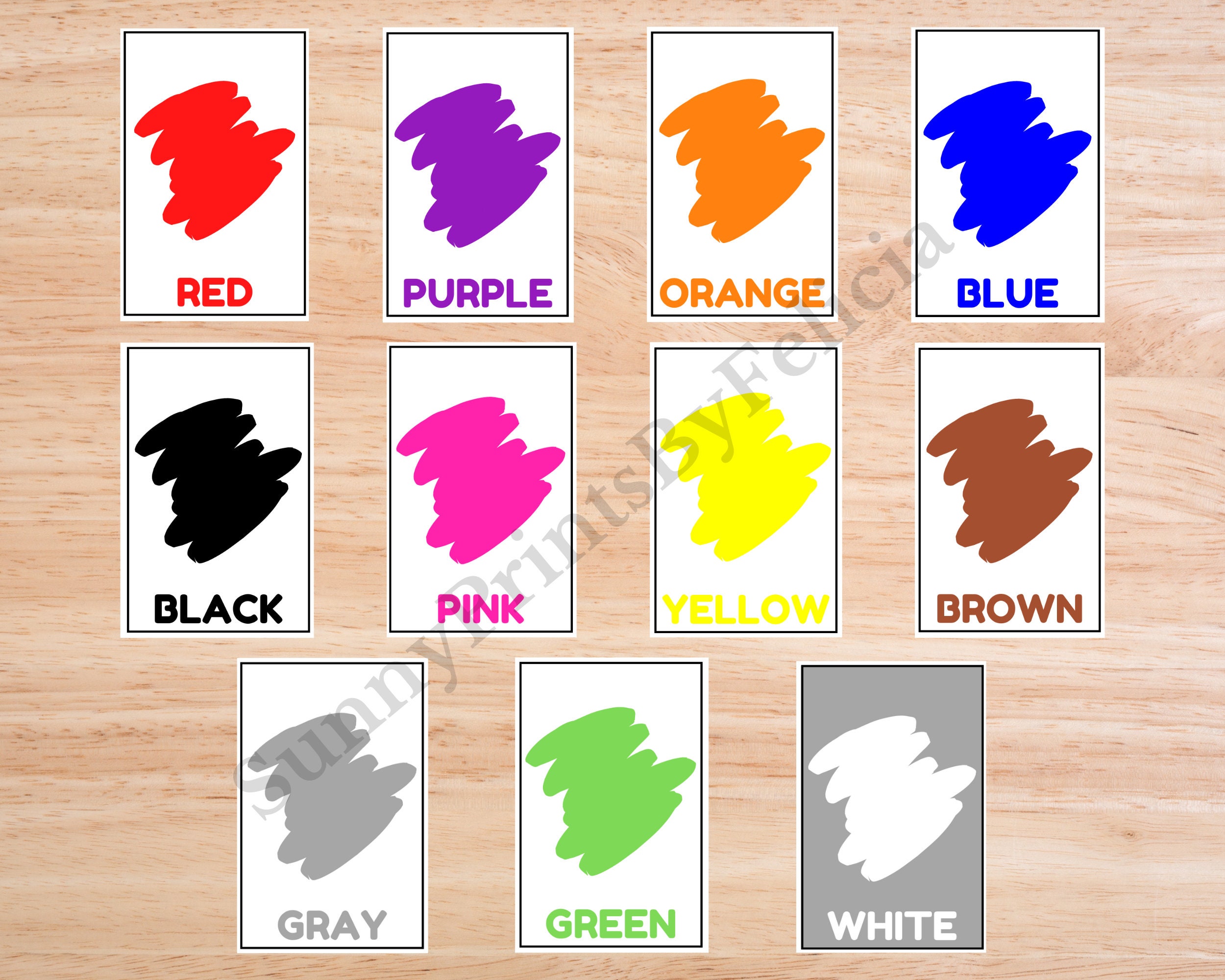 Crayon Flashcards, Digital Download - Etsy