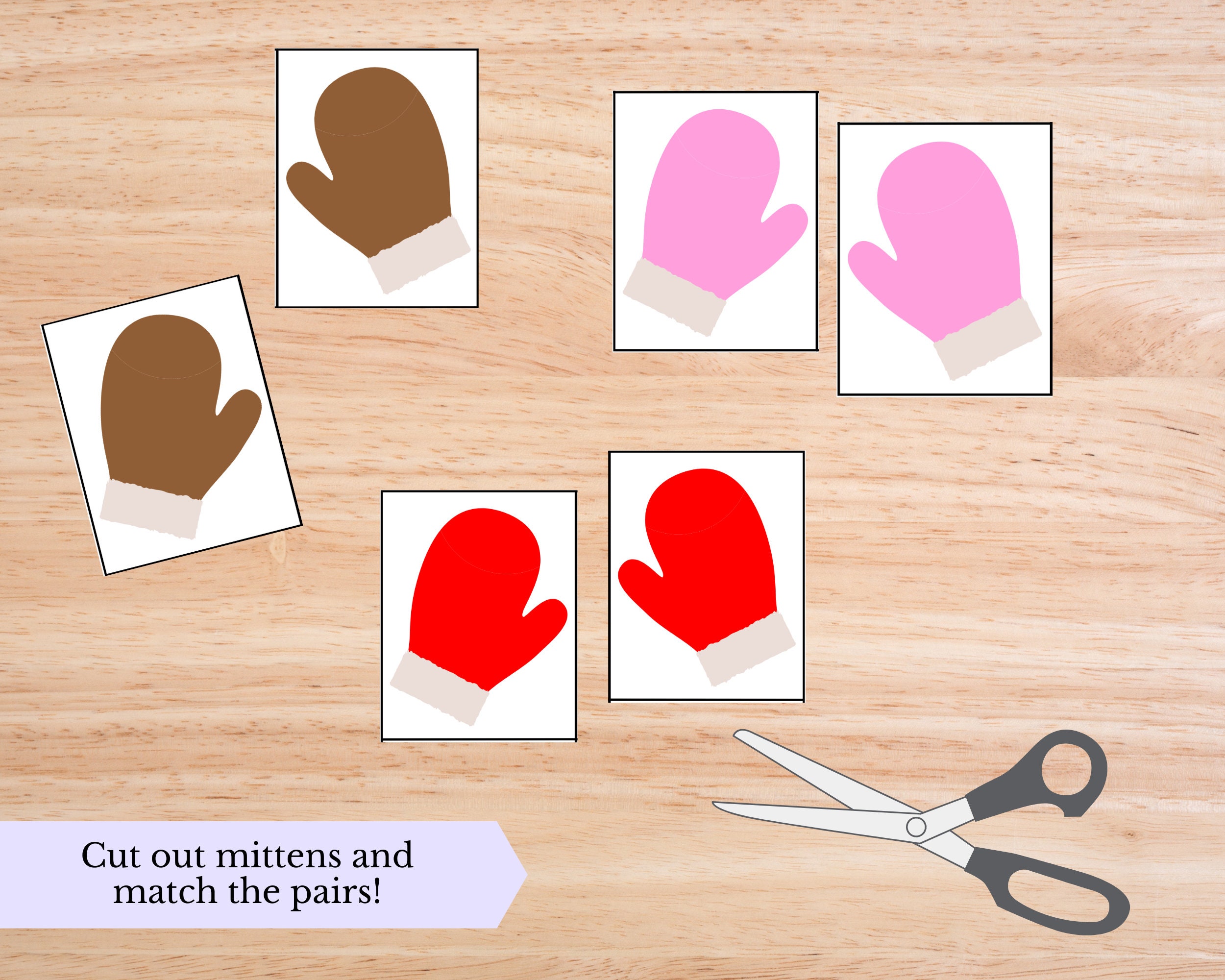 Mitten Color Matching Activity, Digital Download - Etsy