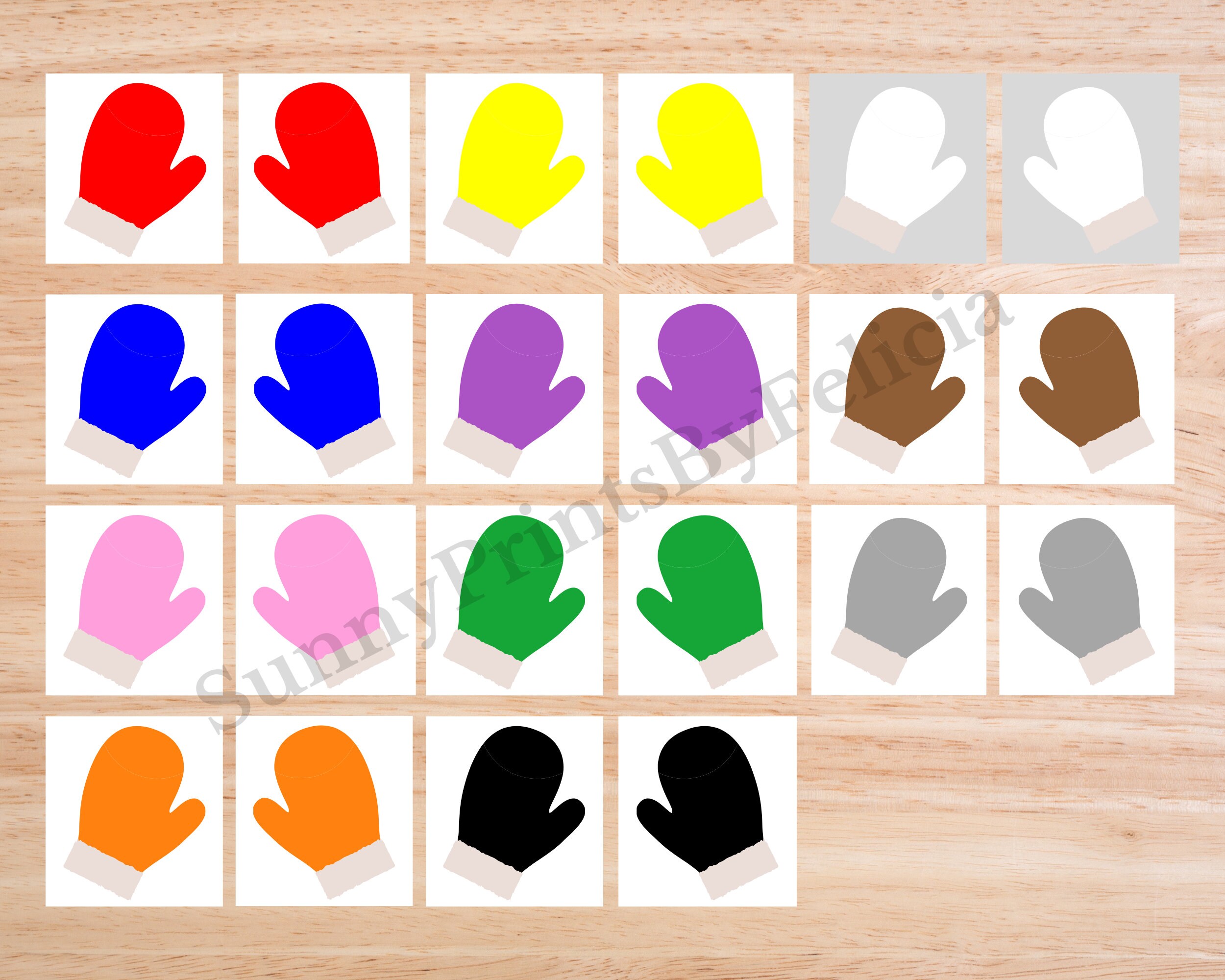 Mitten Color Matching Activity, Digital Download - Etsy