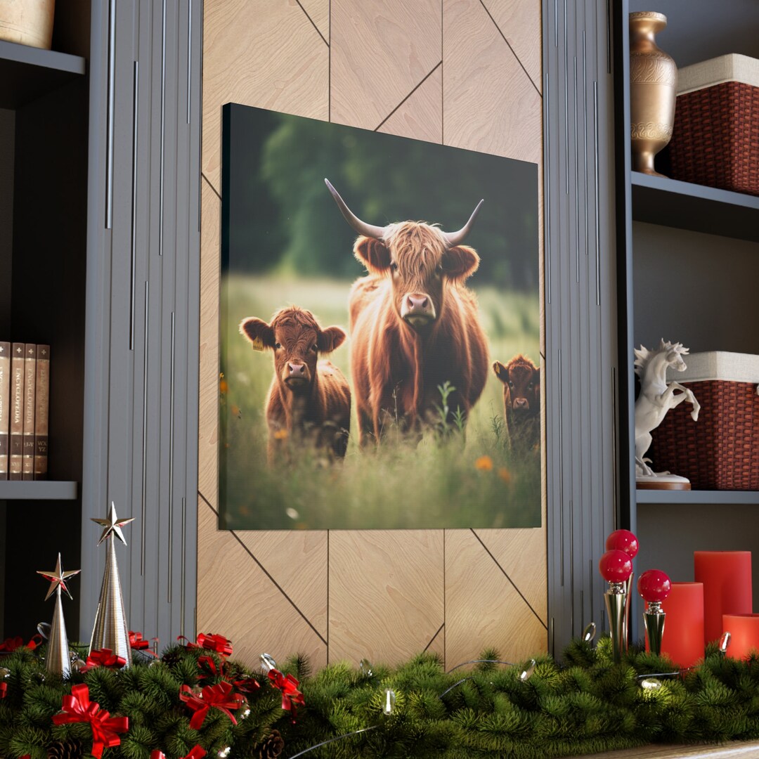 Highland Cows Square Canvas Gallery Wraps-5 - Etsy