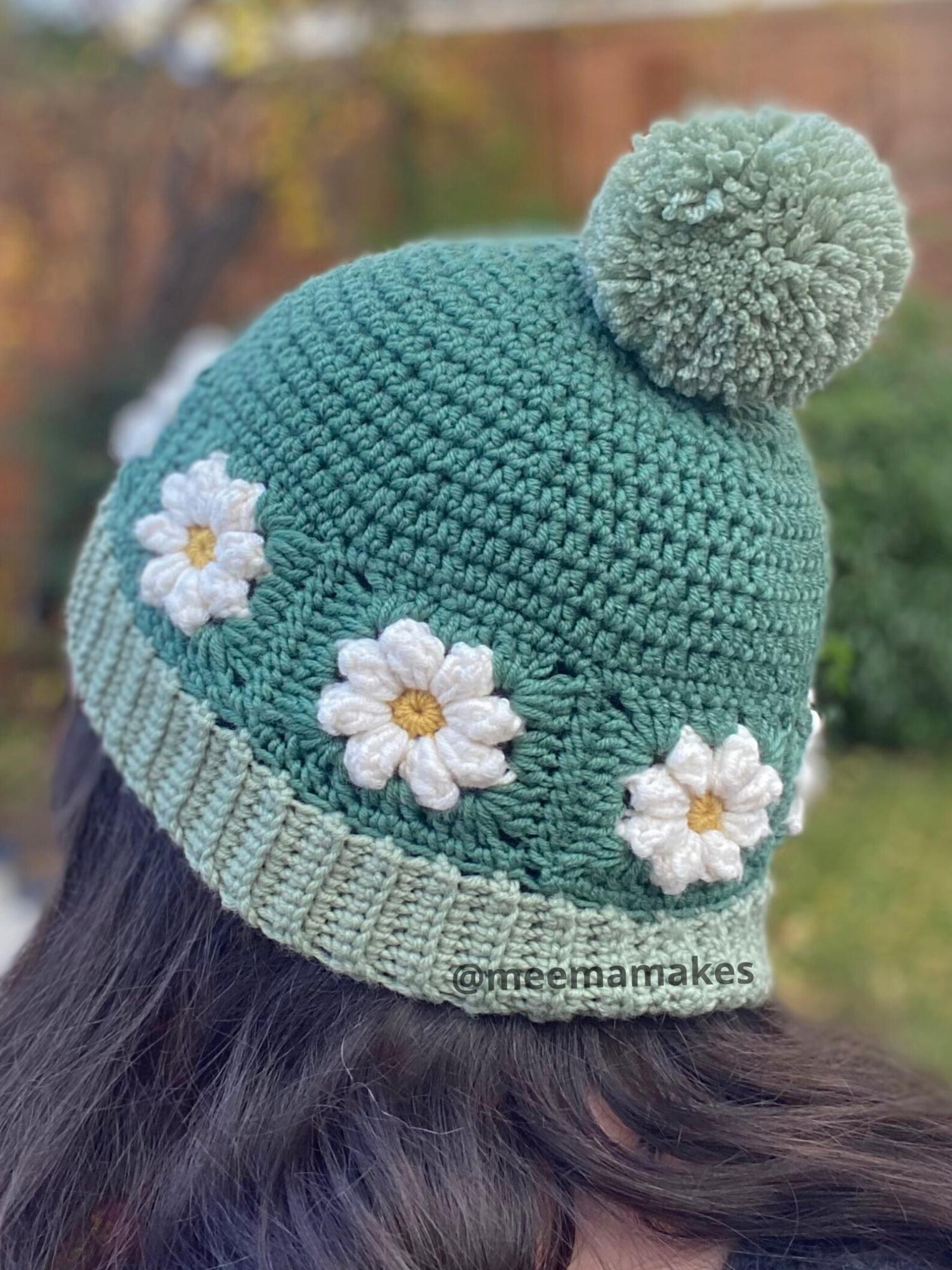 Daisy Beanie Hat Crochet Pattern in US + UK Terms (PDF Download + Video ...