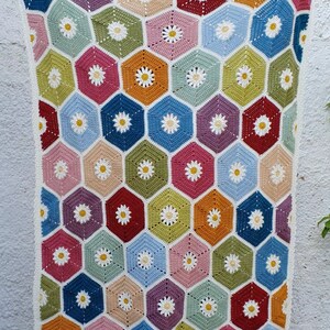 Hexadaisy Crochet Blanket Pattern (US & UK Terms) PDF Digital Download ...