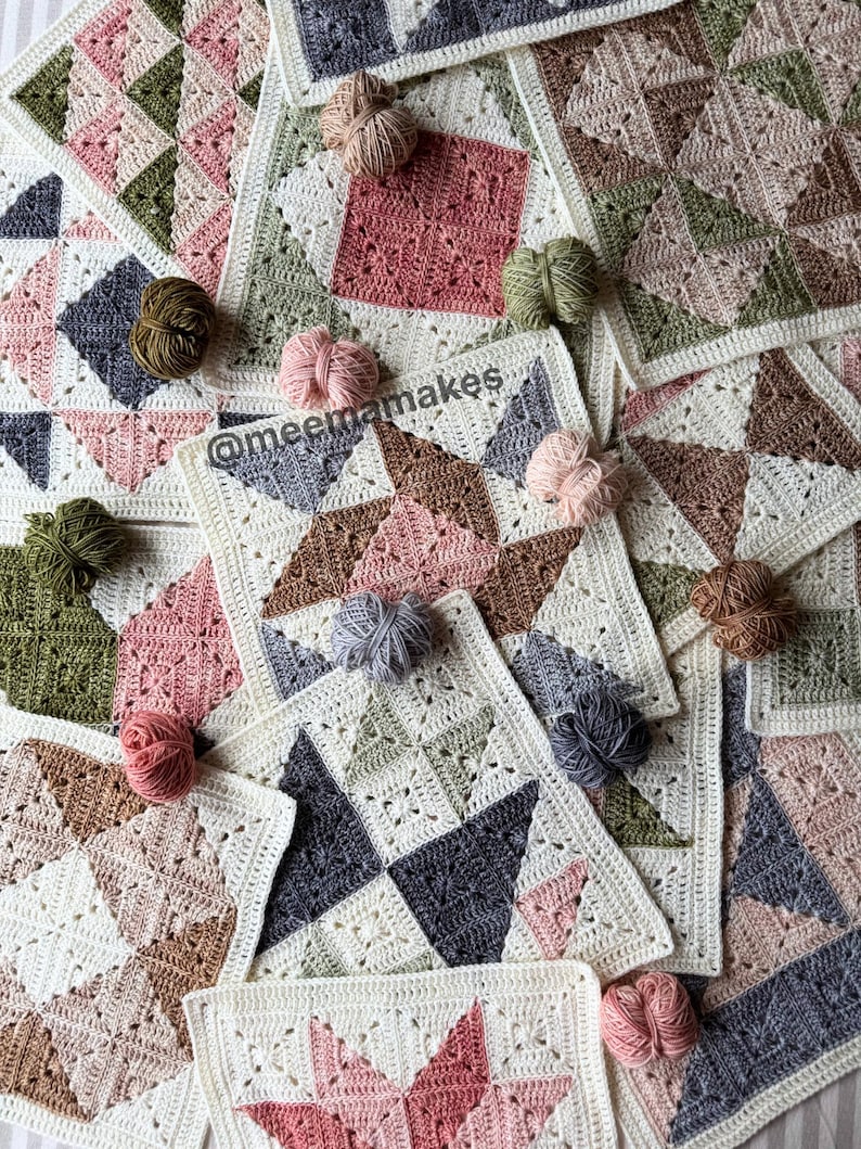 Imagination Quilt Crochet Blanket Pattern by Meema Makes ®- PDF Digital ...