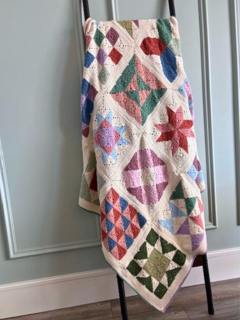 Imagination Quilt Crochet Blanket Pattern by Meema Makes ®- PDF Digital ...