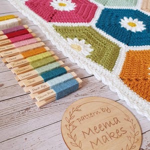 Hexadaisy Crochet Blanket Pattern by Meema Makes ®, Crochet Daisy ...