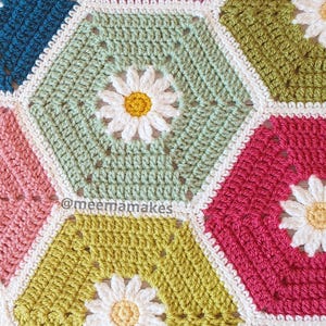 Hexadaisy Crochet Blanket Pattern by Meema Makes ®, Crochet Daisy ...