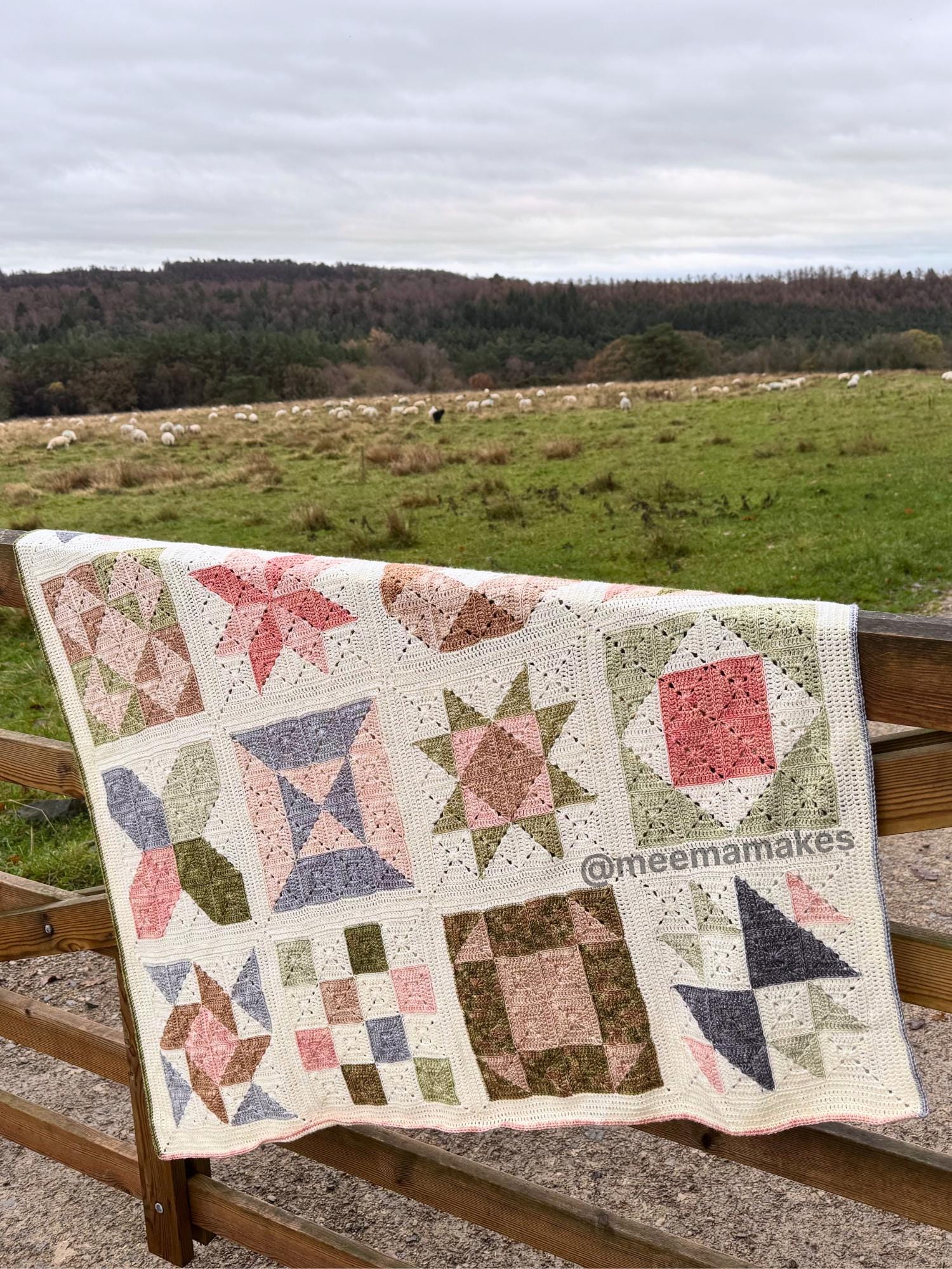Imagination Quilt Crochet Blanket Pattern by Meema Makes ®- PDF Digital ...