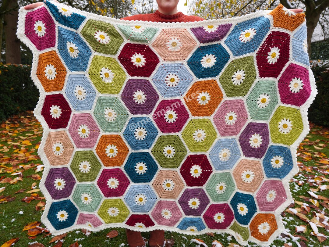 Hexadaisy Crochet Blanket Pattern (US & UK Terms) PDF Digital Download ...