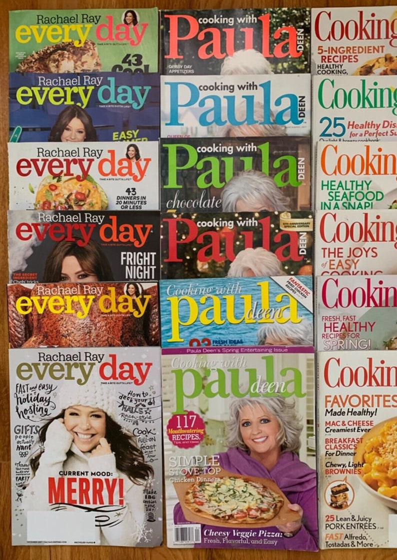 COOKING Magazine Lot of 24 Rachel Ray, Cooking Light, Paula Deen More ...