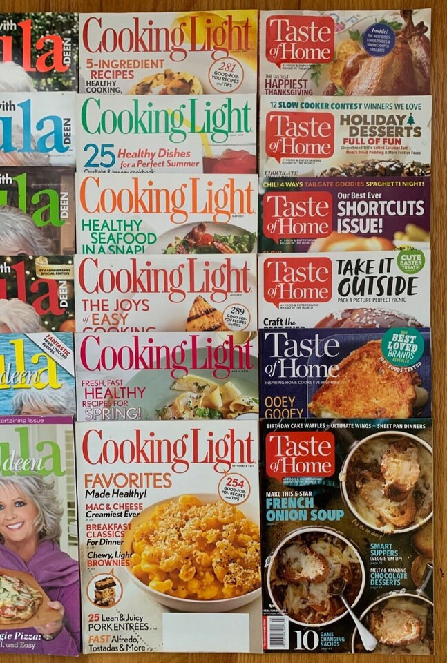 COOKING Magazine Lot of 24 Rachel Ray, Cooking Light, Paula Deen More ...