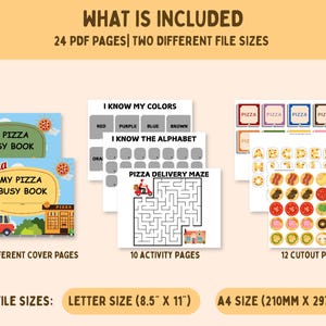 Pizza Busy Book Printable - Toddler Learning Food Binder - Preschool ...