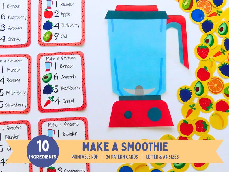 Make a Smoothie Printable Activity - Quiet Time Placemat for Kids ...