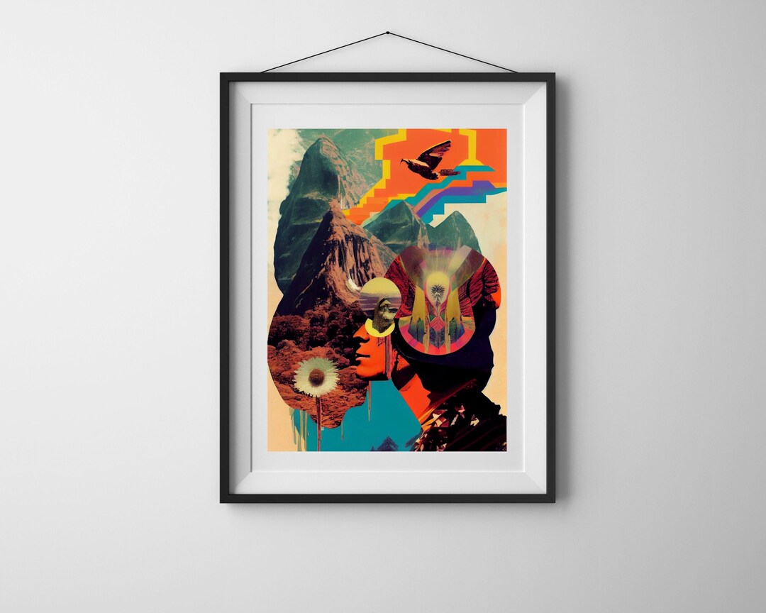 Surreal Peruvian Mountain Native Illustration Art Print, Visionary ...