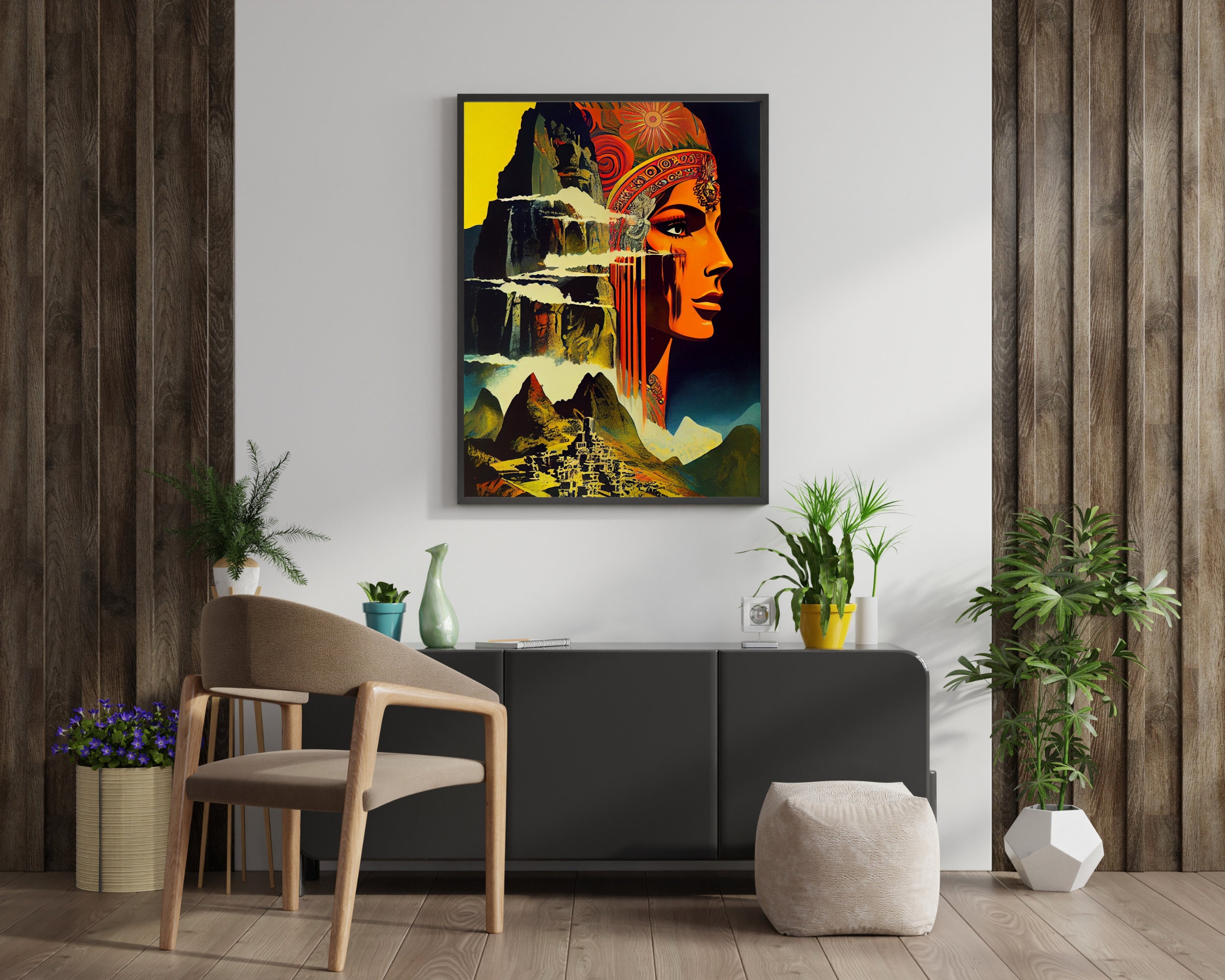 Peruvian Incan Goddess Illustration Art Print, Visionary Painting ...