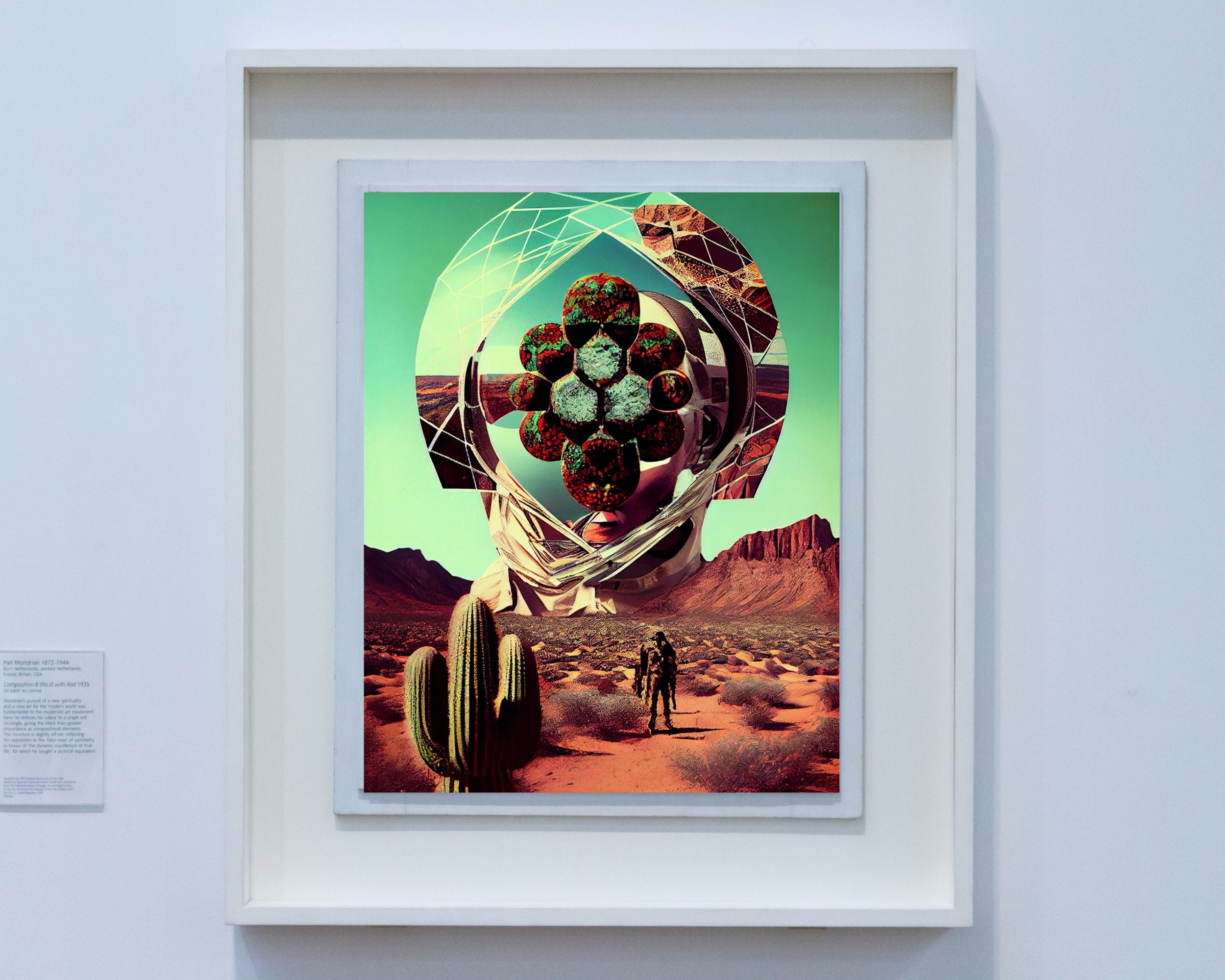 Psychedelic Retro Spaceman Art Print, Vintage Trippy Desert Wall Art ...