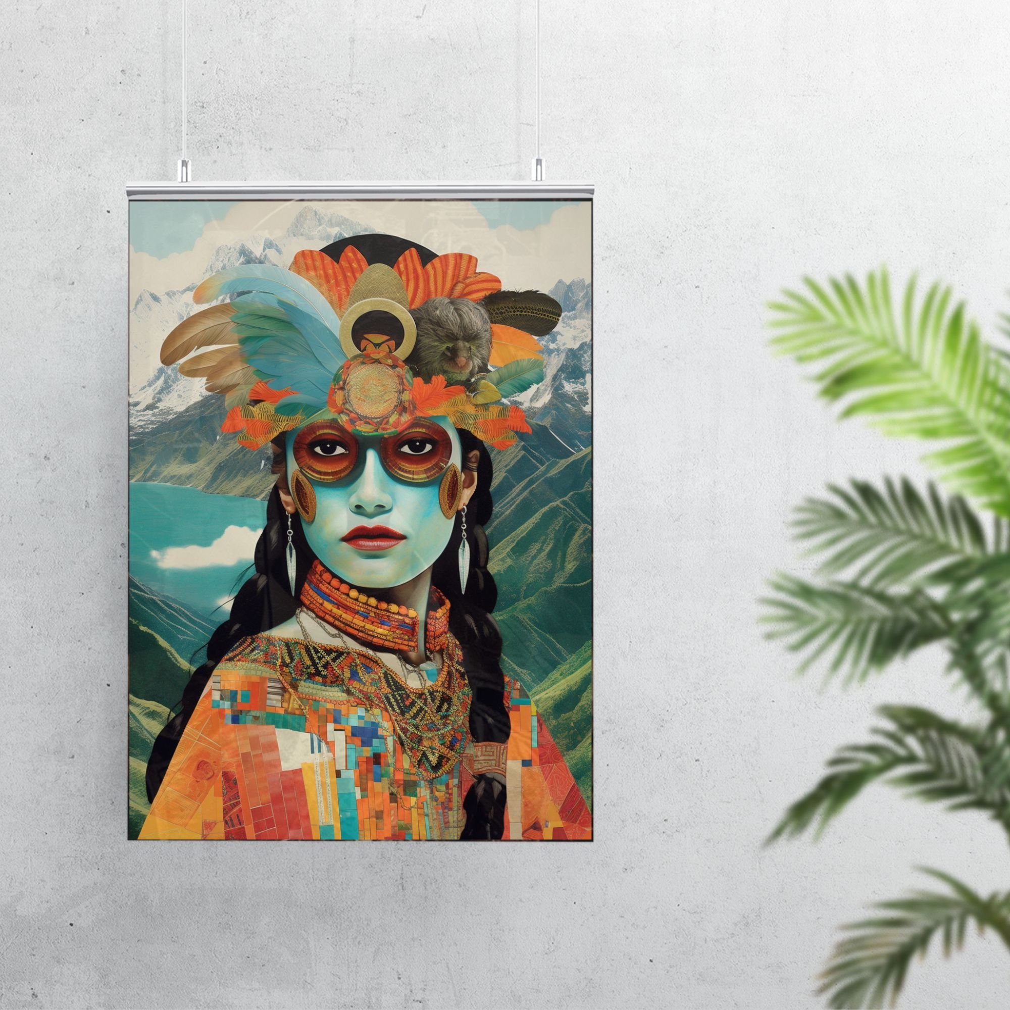 Vintage Peruvian Shaman Art Print, Vintage Trippy Surreal Wall Art ...