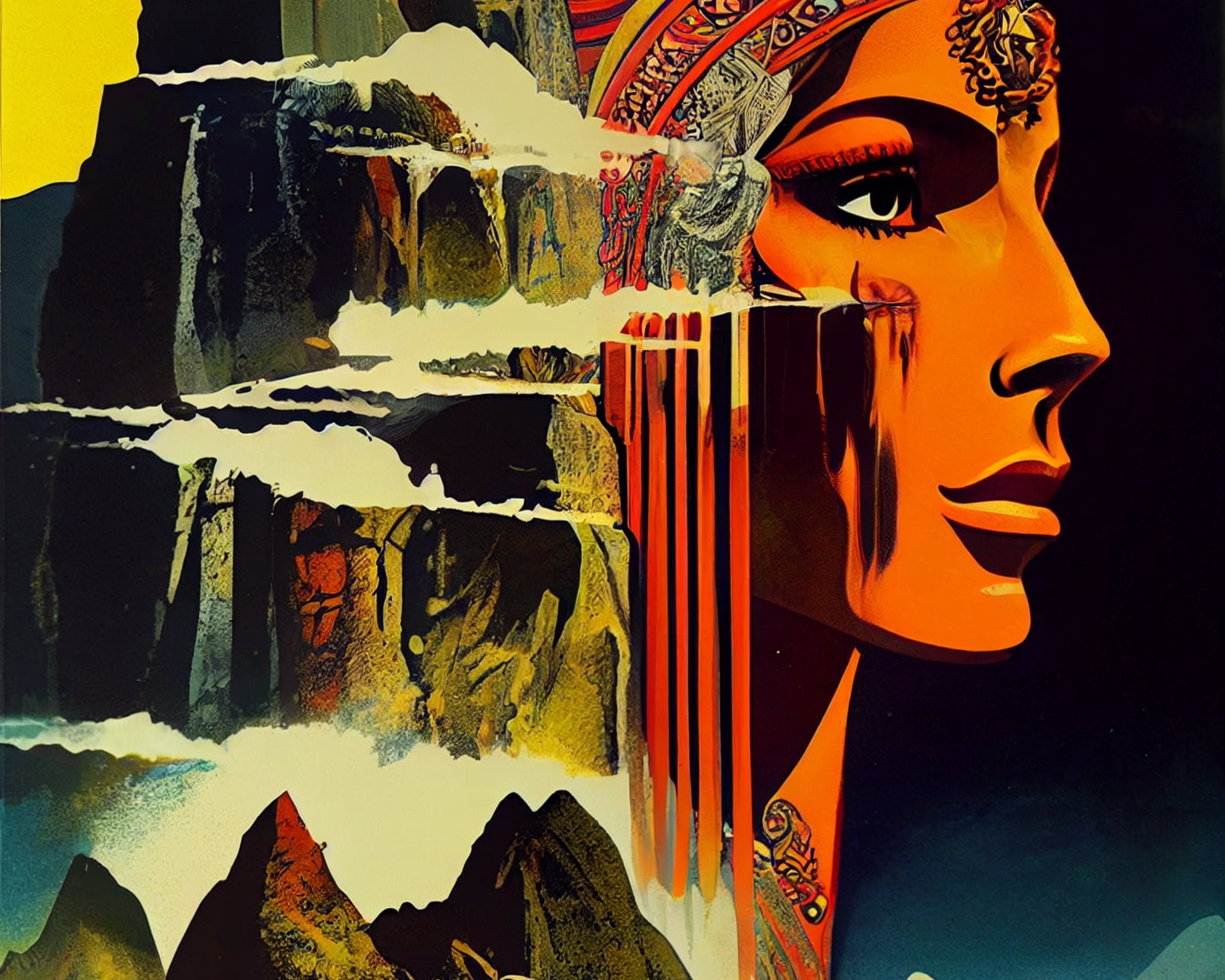 Peruvian Incan Goddess Illustration Art Print, Visionary Painting ...