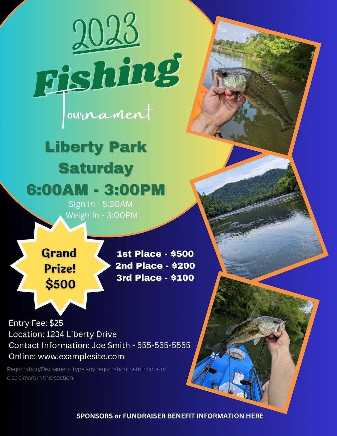 Editable Fishing Tournament Flyer - Etsy