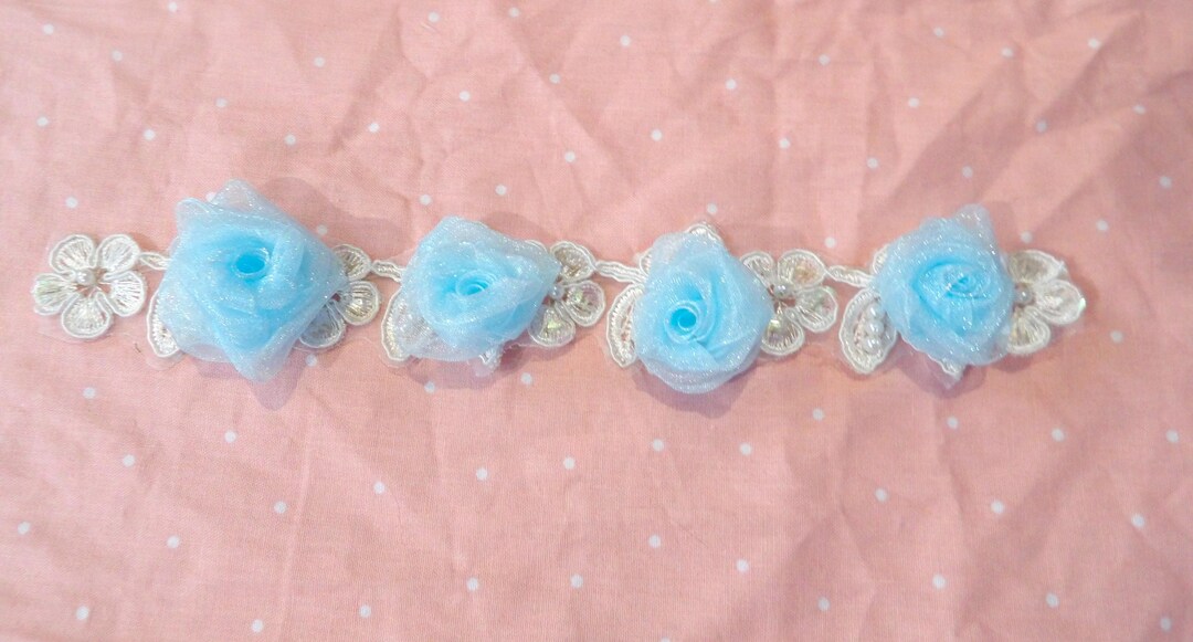 Frosted Blue Rose Snippet Sewing Snippet Scrapbook Journal Flowers ...