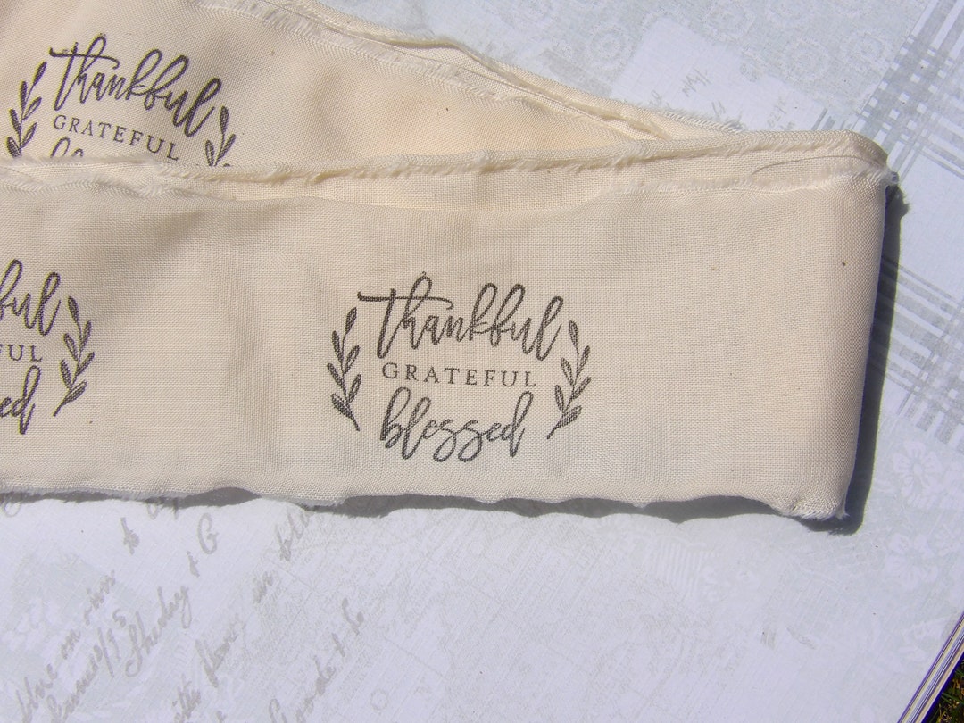 Hand Torn Ribbon Thankful Grateful Blessed Hand Torn Ribbon - Etsy
