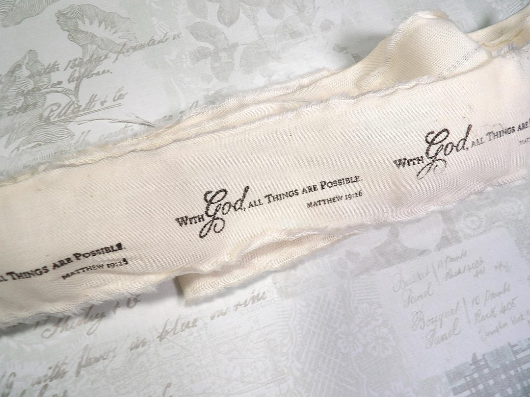 Ribbon 1 Yards Long 1.25 Inches Wide Hand Torn Christian Scripture ...