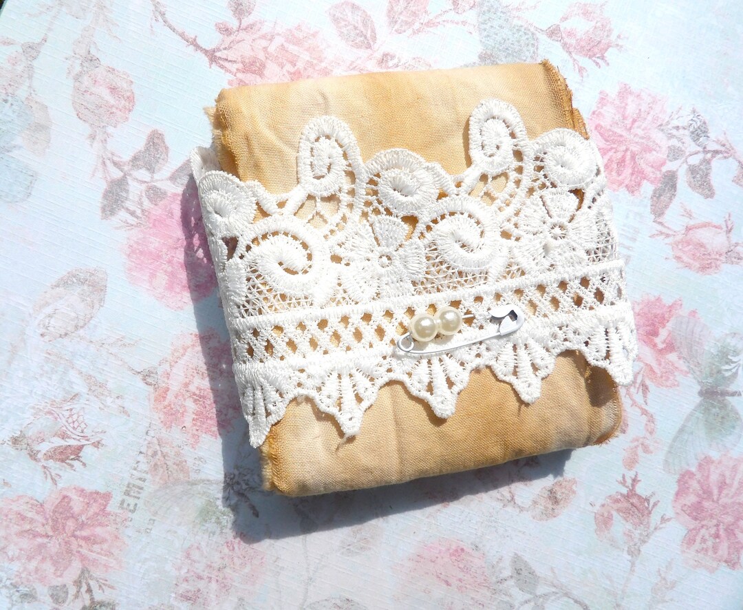 82 Inches Long Hand Torn Cotton Tea Dyed Ribbon Grungy Ribbon ...