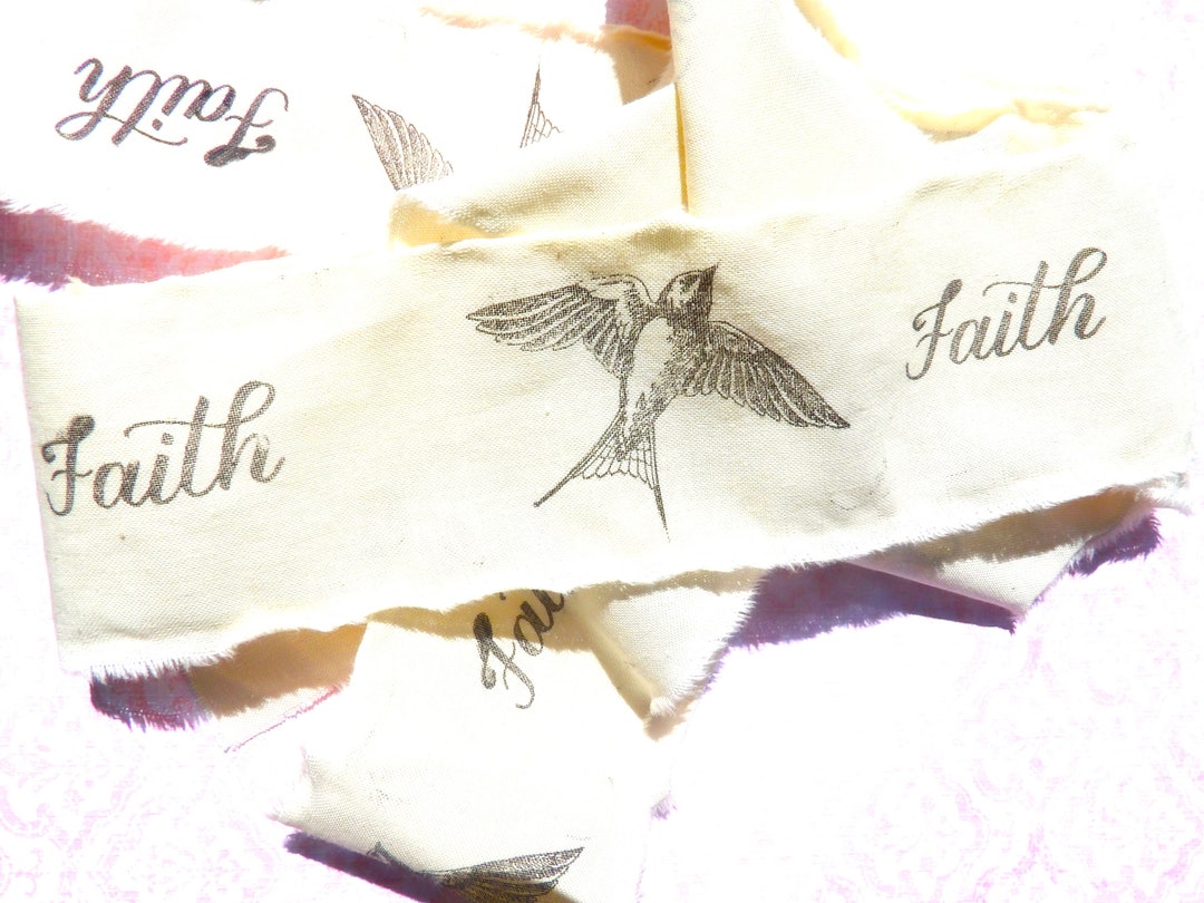 Hand Torn Ribbon With Faith Birds - Etsy