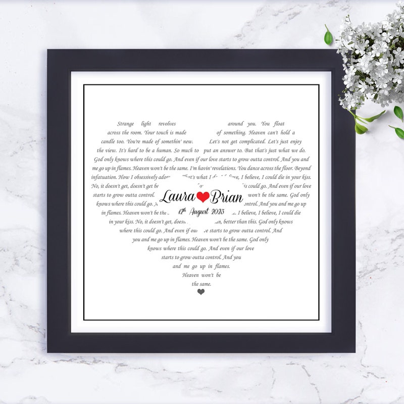 Framed Song Lyrics - Etsy