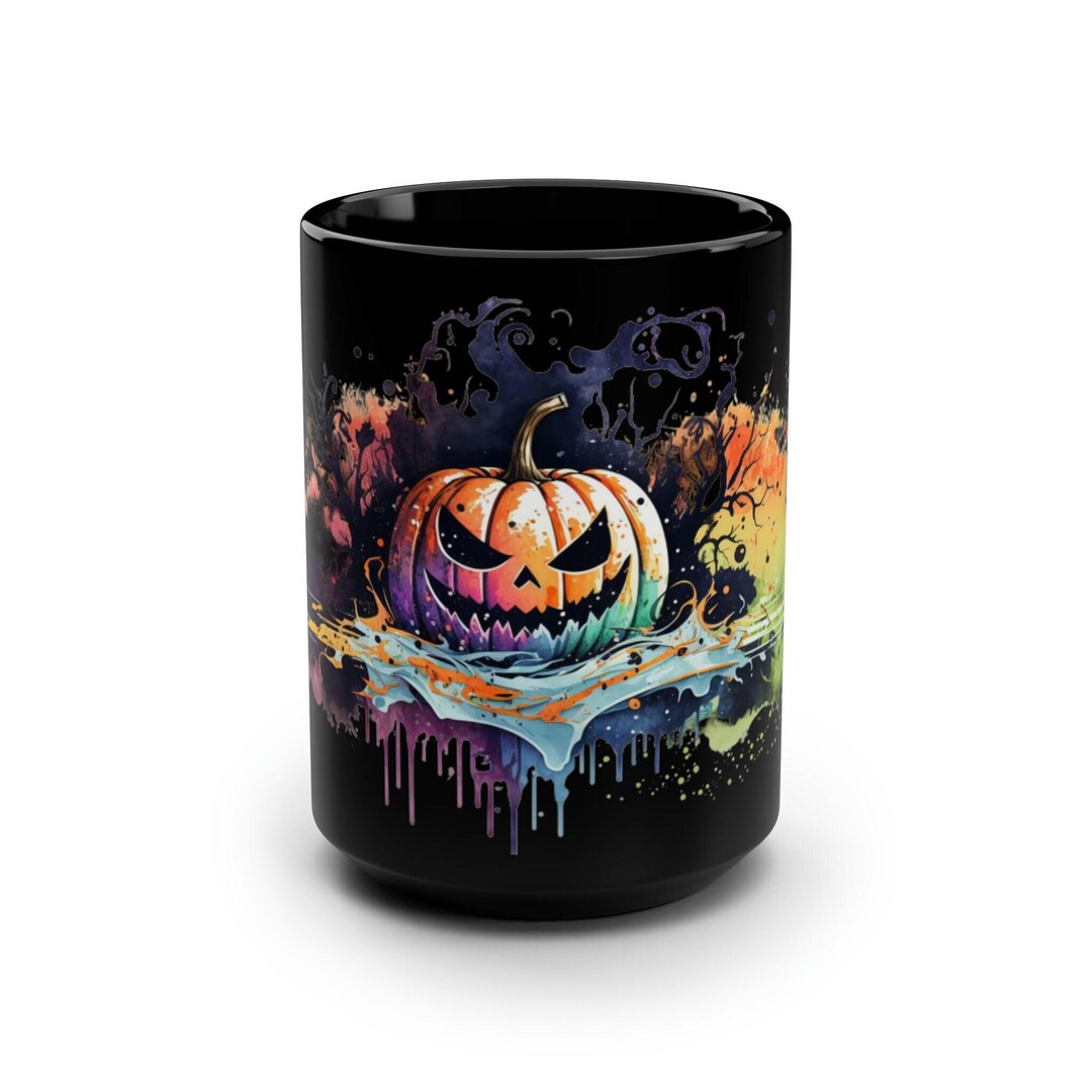 Halloween Pumpkin Mug, Colorful Halloween Coffee Mug, Spooky Jack-o ...