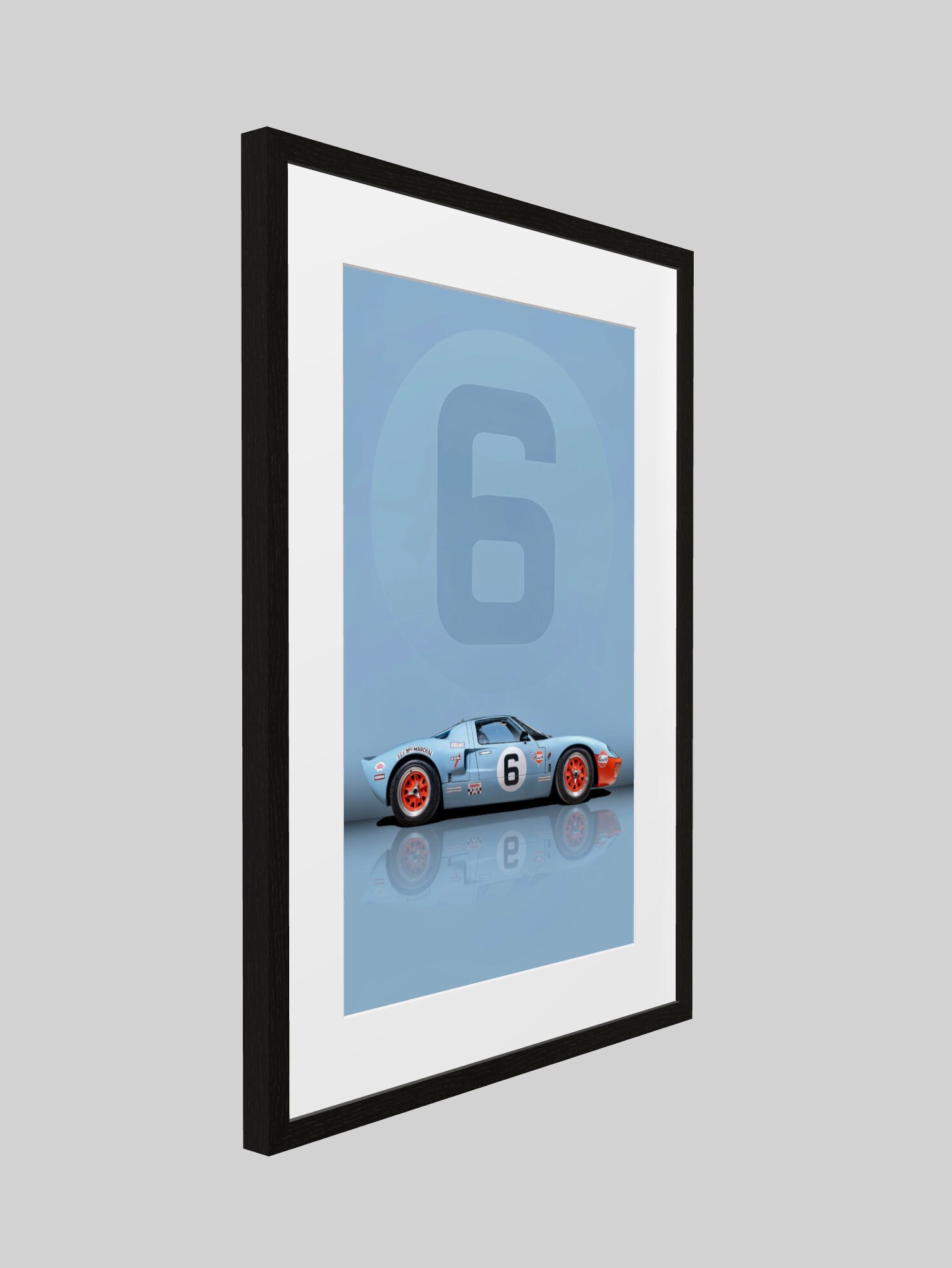 Ford GT40 in Gulf Colours No 6 Poster Print Original Art - Etsy