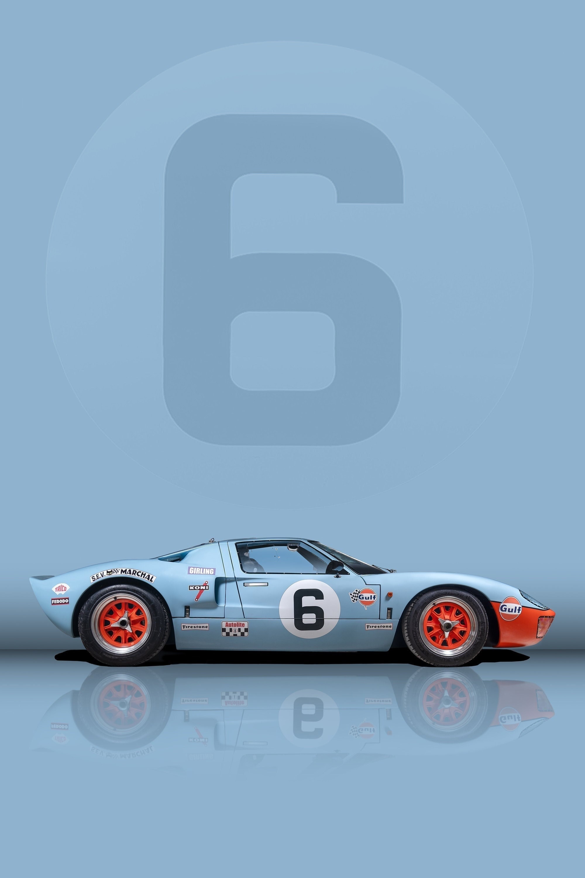 Ford GT40 in Gulf Colours No 6 Poster Print Original Art - Etsy