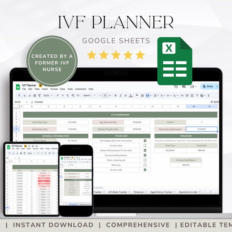 Ivf Spreadsheet Tracker - Etsy