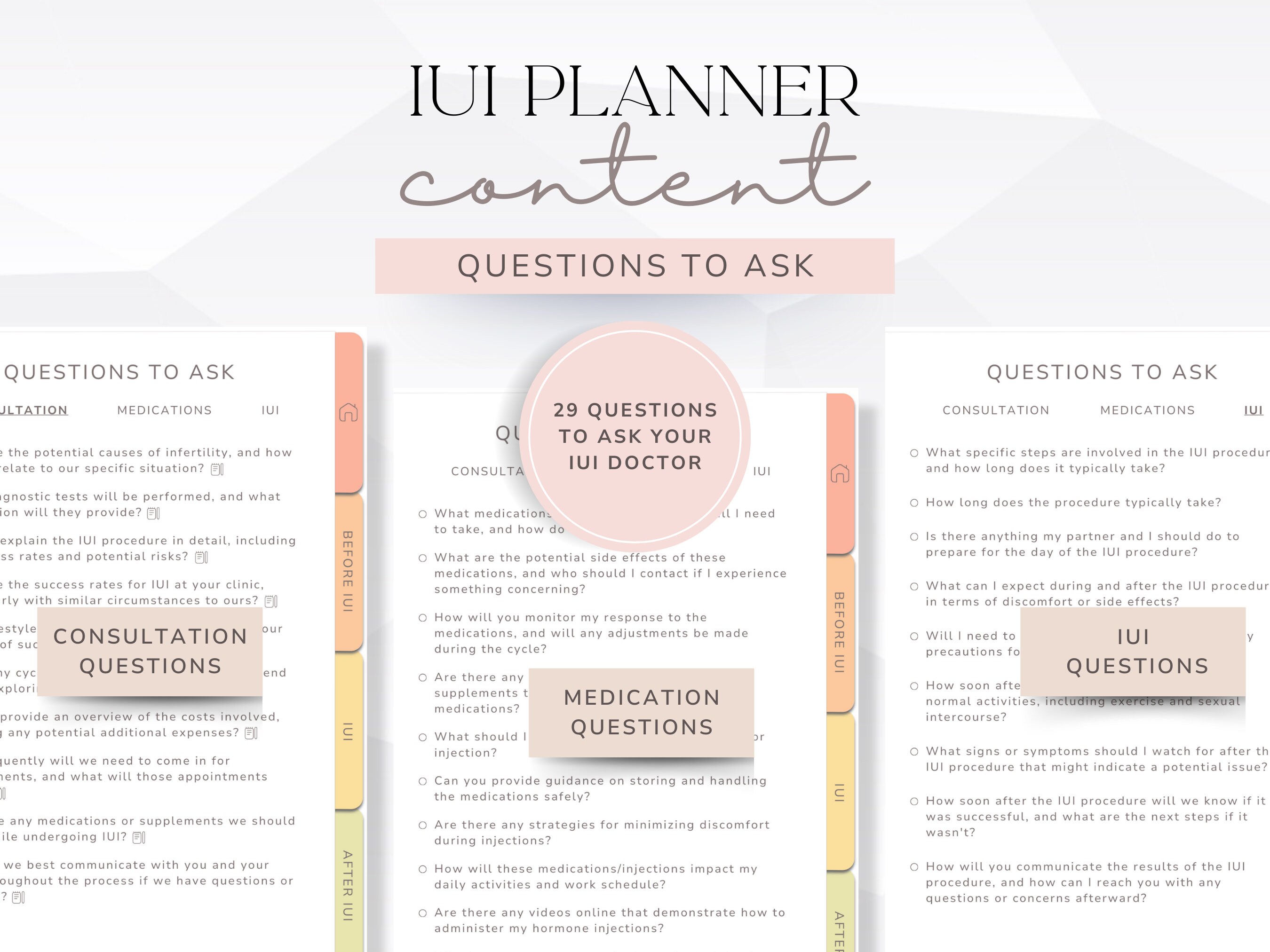 Digital IUI Planner for Future Moms, Hyperlinked IUI Journal, Printable ...